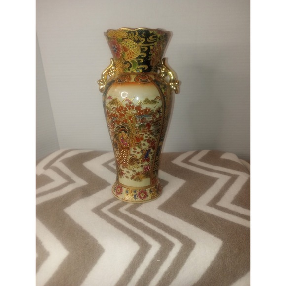 royal satsuma | Accents | Royal Satsuma Vase Hand Painted Skinny Center ...